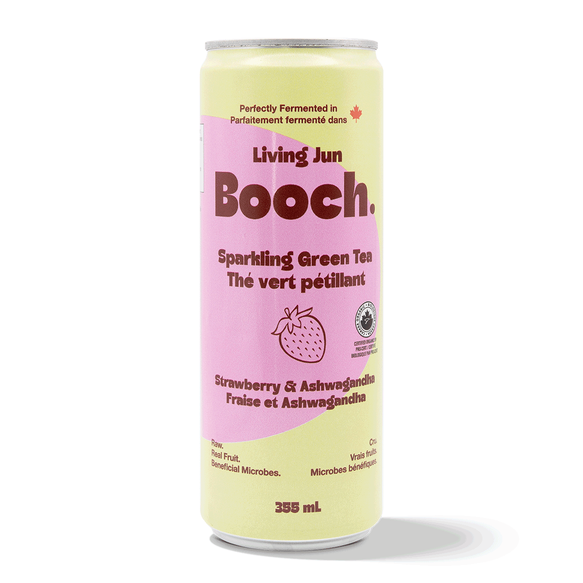 Sparkling Green Tea - Strawberry & Ashwagandha (6 Cans) – Booch Organic ...